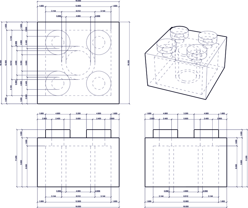 LEGO Brick 2X2 - Pinshape