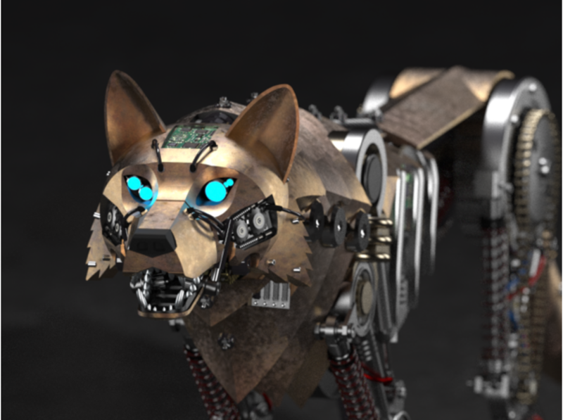 Wolf mechanical robot - Pinshape