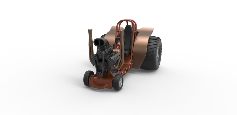 Mini Rod pulling tractor 2 Scale 1 to 25 - Pinshape