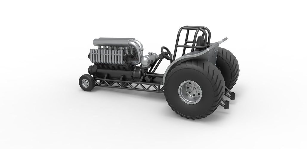 3D Printed Mini Rod pulling tractor with V12 engine Scale 1:25 by ...