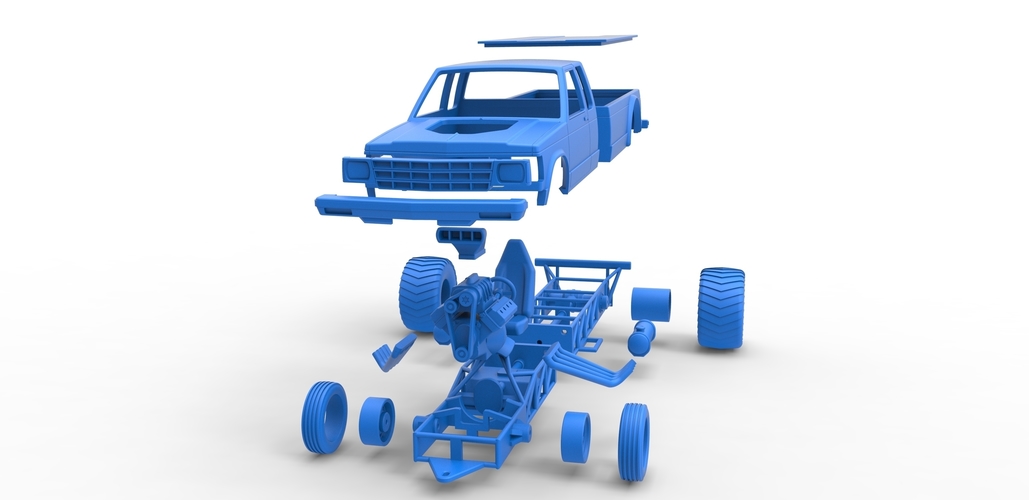3D Printed Pulling truck 2wd 2 Scale 1:25 by CosplayItemsRock | Pinshape