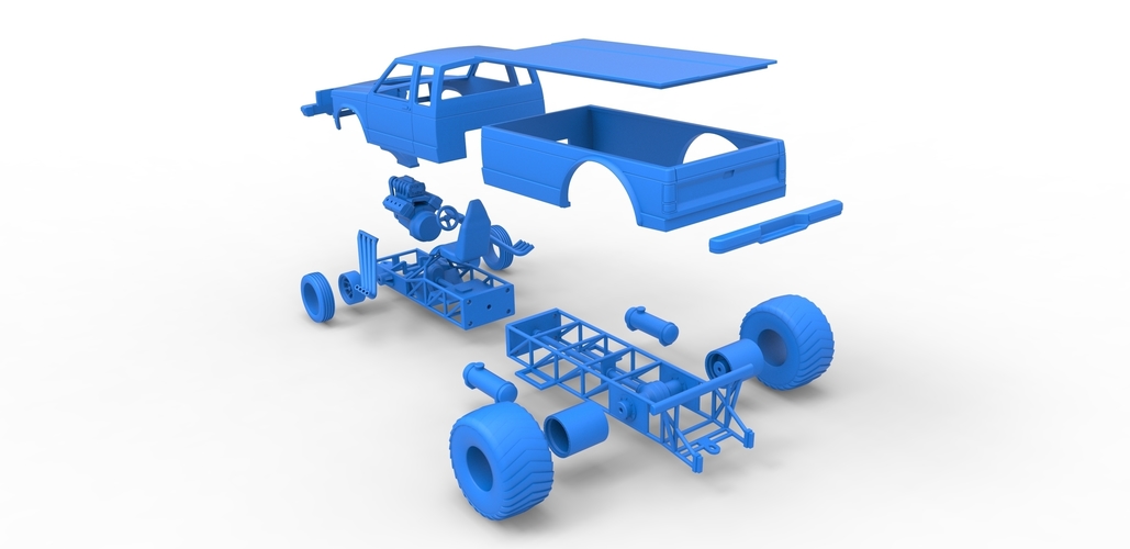 3D Printed Pulling truck 2wd 2 Scale 1:25 by CosplayItemsRock | Pinshape