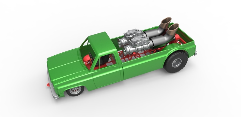 Jet pulling truck 2wd Scale 1:25 - Pinshape