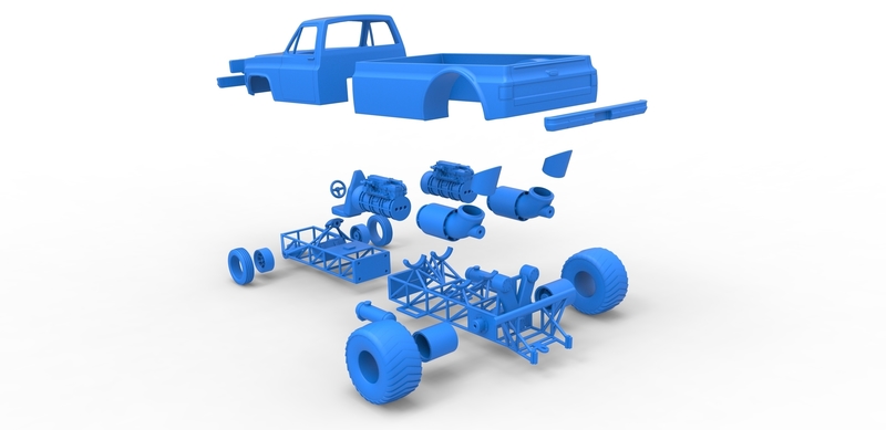 Jet pulling truck 2wd Scale 1:25 - Pinshape