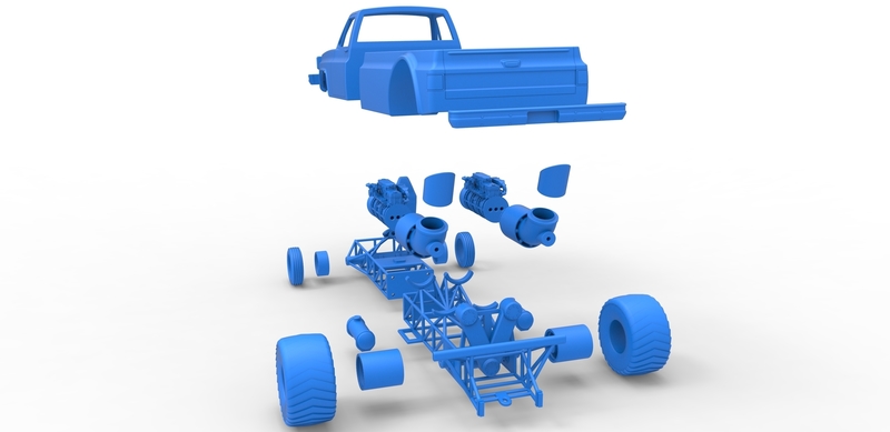 Jet pulling truck 2wd Scale 1:25 - Pinshape