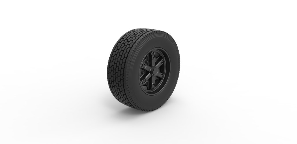 3D Printed Front float 6 spoke wheel of old school truck 1:25 by ...