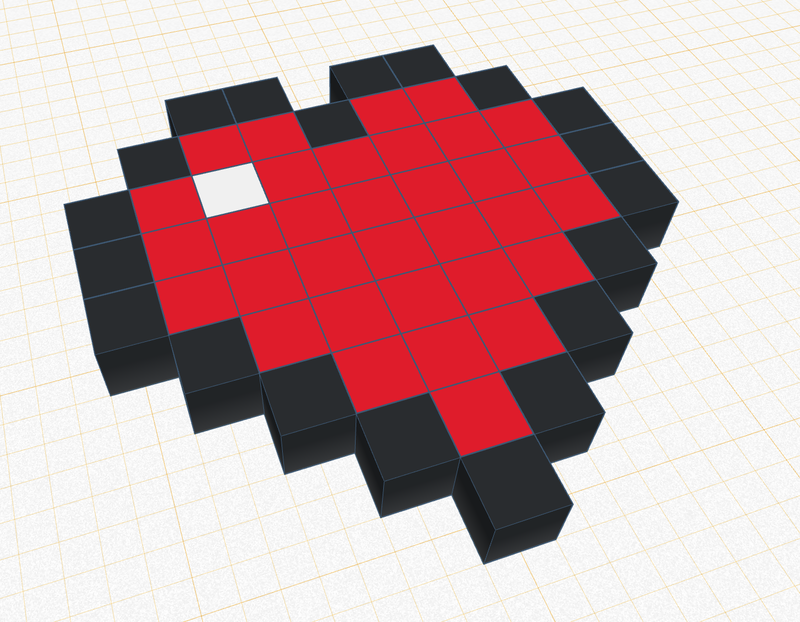 Minecraft Heart - Pinshape
