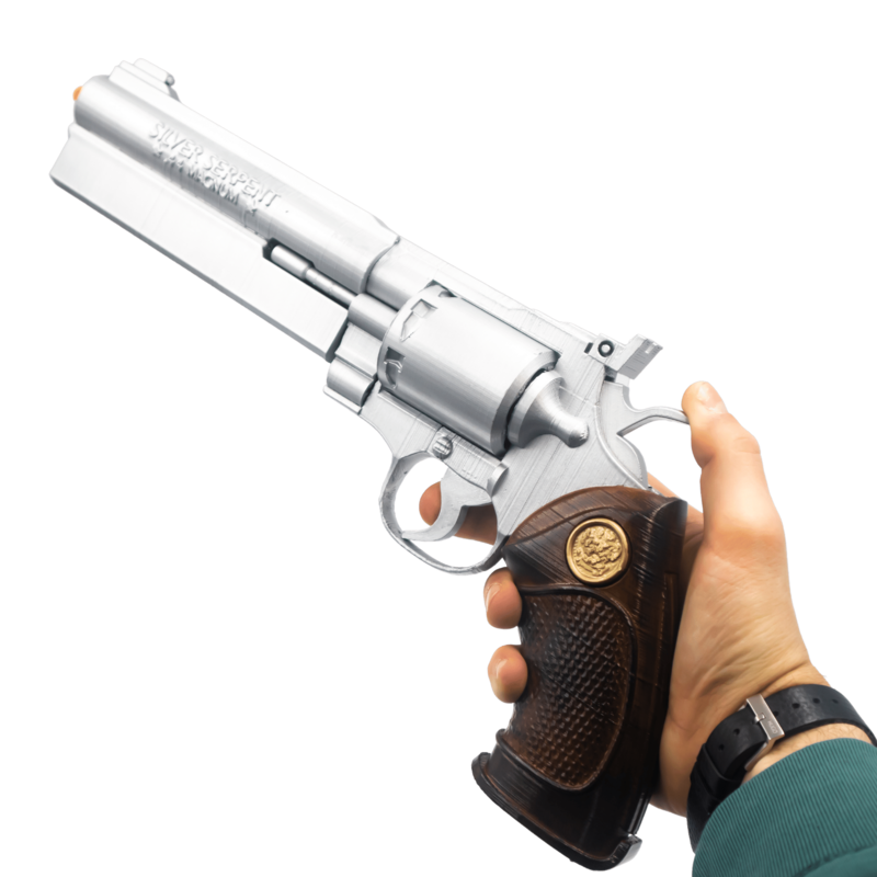 Resident Evil Barry's 44 Magnum Silver Serpent Gun Prop - Pinshape