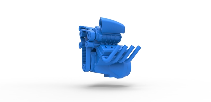 Diecast engine V8 with double supercharger Version 4 1:25 - Pinshape