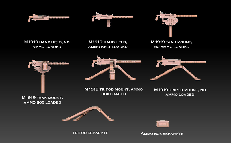 M1919 Browning 30 cal Machine Gun - Pinshape