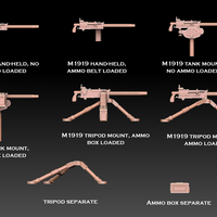 M1919 Browning 30 cal Machine Gun - Pinshape