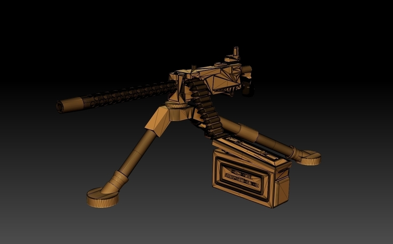 M1919 Browning 30 cal Machine Gun - Pinshape