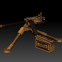 M1919 Browning 30 cal Machine Gun - Pinshape