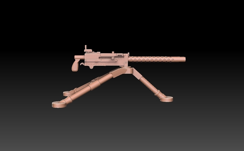 M1919 Browning 30 cal Machine Gun - Pinshape
