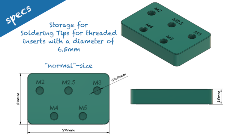 storage block for soldering tips for threaded inserts - Pinshape