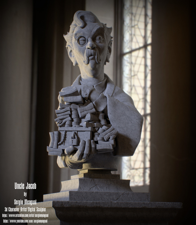 Haunted Mansion Uncle Jacob 3D Printable Bust DELUXE VERSION - Pinshape
