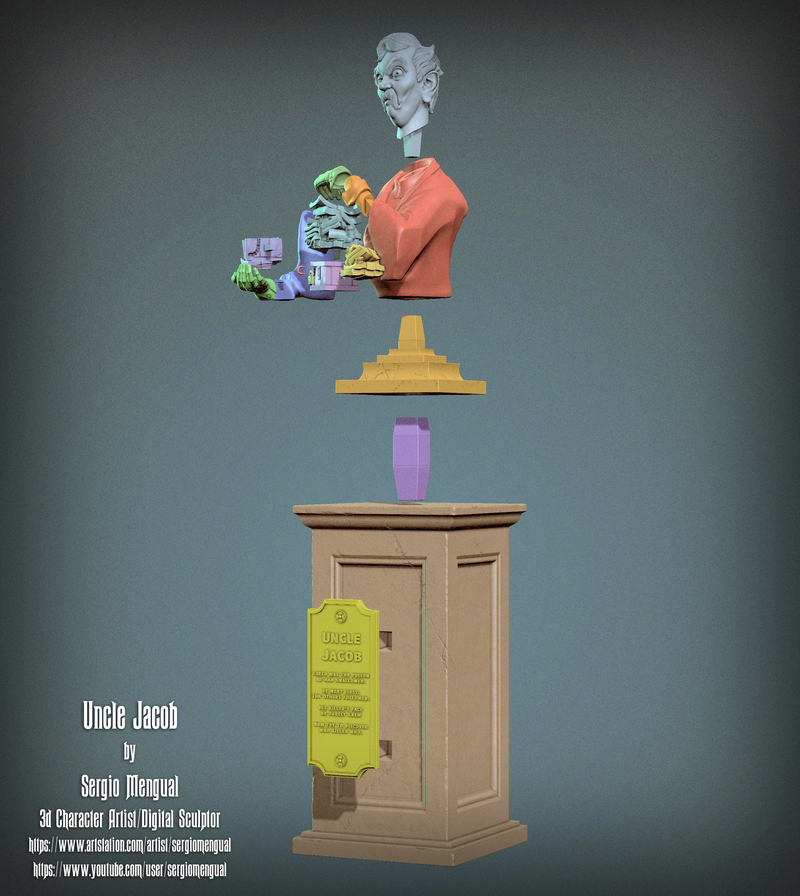 Haunted Mansion Uncle Jacob 3D Printable Bust DELUXE VERSION - Pinshape