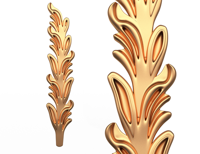 3D Printed 3D Leave Carving Plaster Molding Decoration 3 by xaqani ...