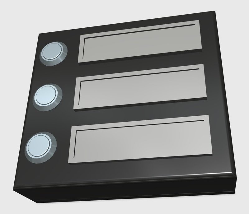 3 Button Door Bell External Housing - Pinshape
