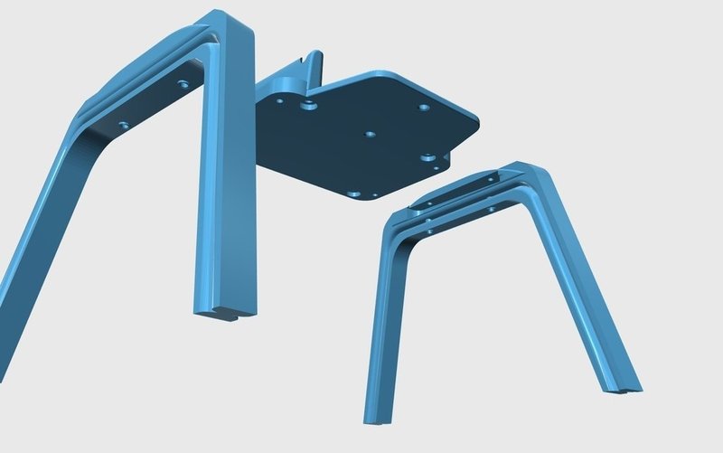QRX350 Pro New Legs and Base Plate - Pinshape