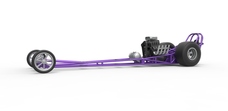 Front engine dragster with V8 Scale 1:25 - Pinshape