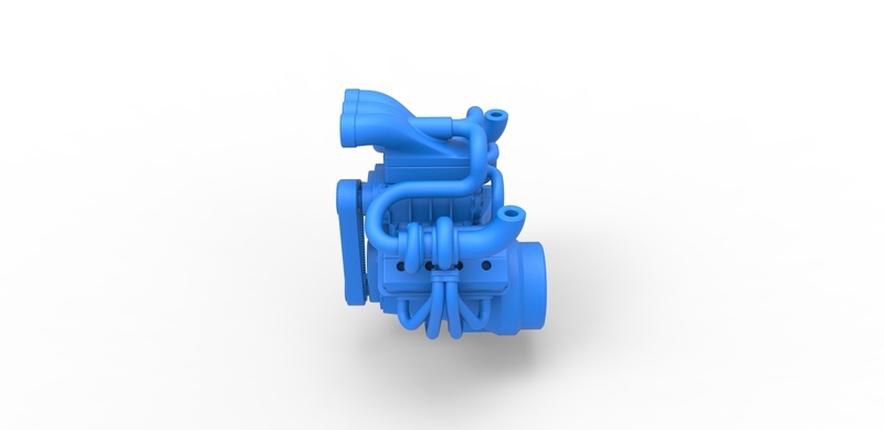 Twin turbo supercharged V8 Engine Version 2 Scale 1:25 - Pinshape