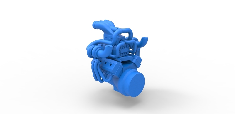Twin turbo supercharged V8 Engine Version 2 Scale 1:25 - Pinshape