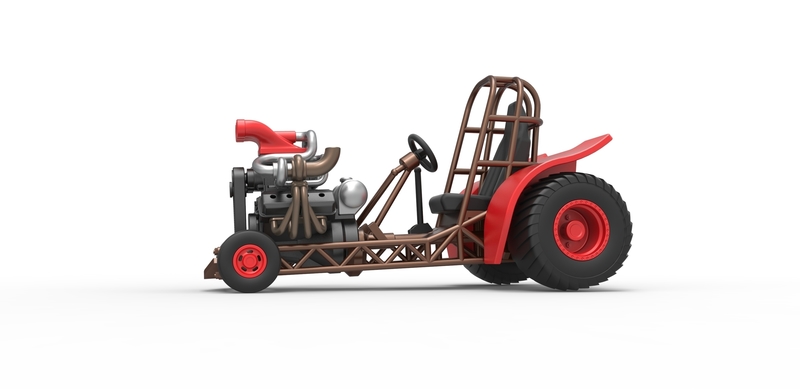 Mini Rod pulling tractor 7 Scale 1:25 - Pinshape