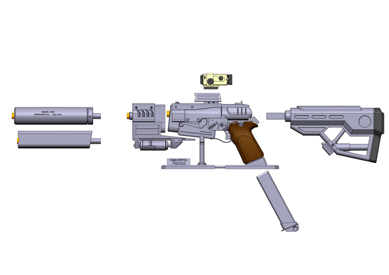 10mm Pistol - Fallout 4 - Printable model - STL files - Pinshape