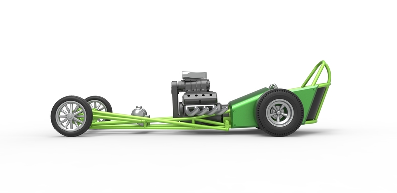 Diecast Front engine old school dragster with V8 Scale 1:25 - Pinshape