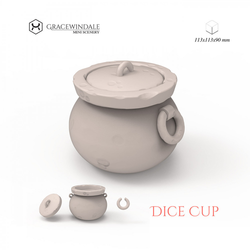 3D Printed Cauldron Dice Cup by Gracewindale | Pinshape