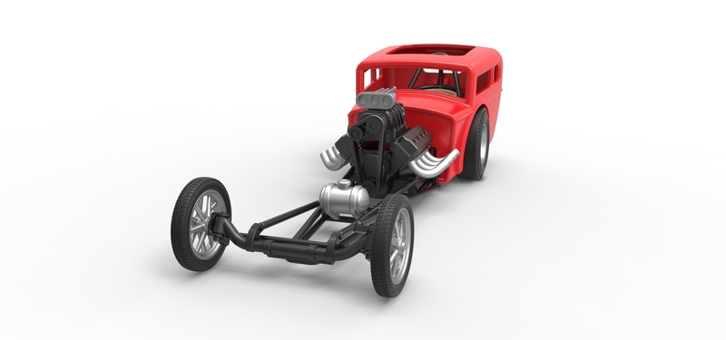 Front engine old school dragster with shell Scale 1:25 - Pinshape