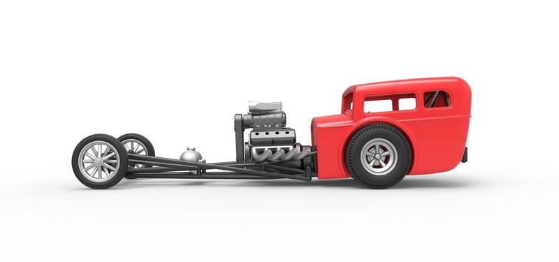 Front engine old school dragster with shell Scale 1:25 - Pinshape