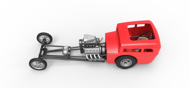 Front engine old school dragster with shell Scale 1:25 - Pinshape