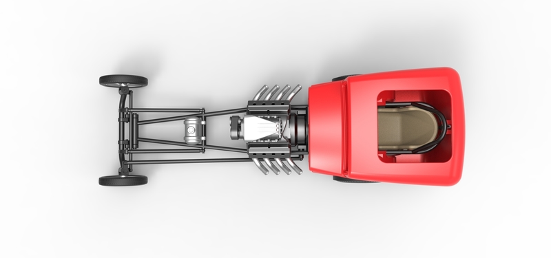 Front engine old school dragster with shell Scale 1:25 - Pinshape