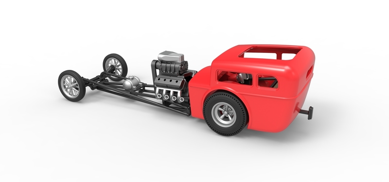 Front engine old school dragster with shell Scale 1:25 - Pinshape