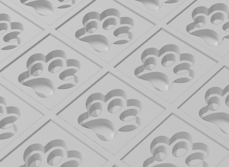 Chocolate tablet mold with paw prints - Pinshape