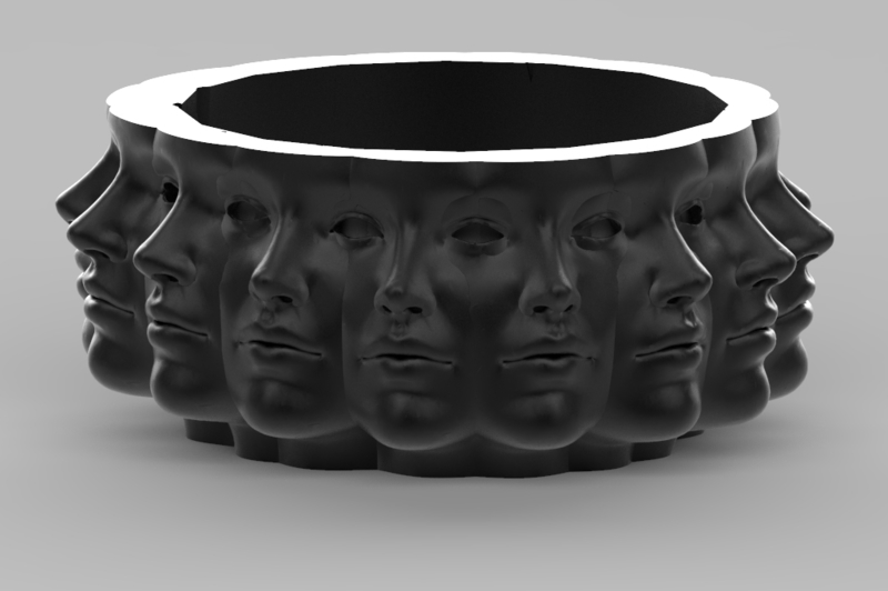 Polyface planter - Pinshape