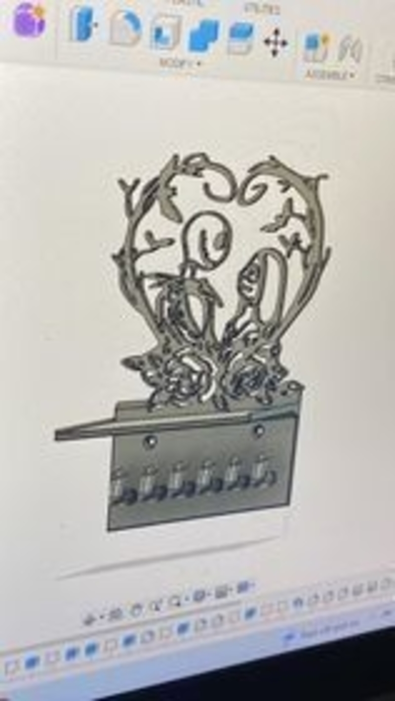 jack and sally key holder envolope - Pinshape