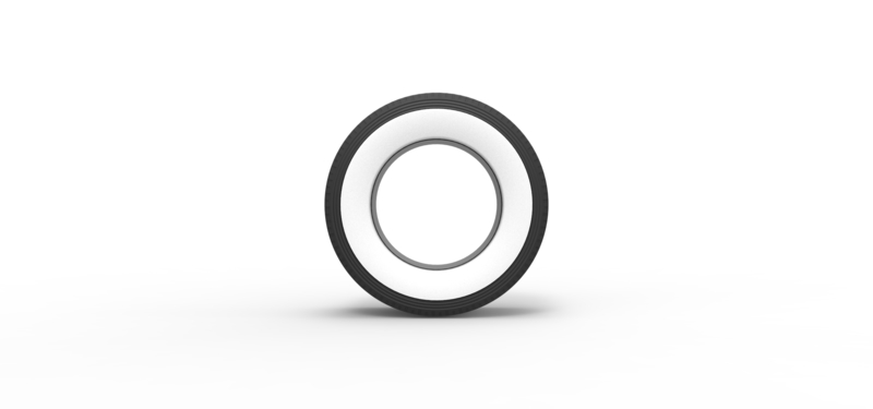 Super single semi Whitewall tire Scale 1:25 - Pinshape