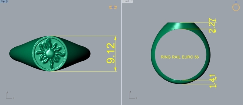 Sun Signet Ring R 199 - Pinshape