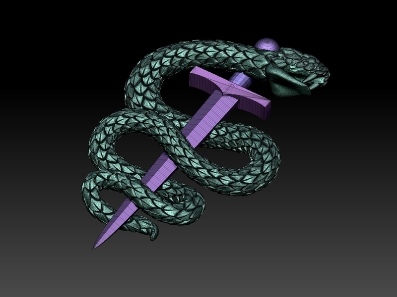 snake sword - Pinshape