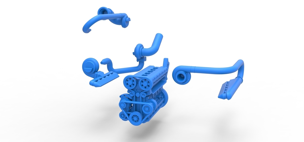 3D Printed Twin Turbo straight-six engine Scale 1:25 by TechItemsRock ...