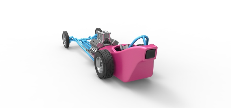 Front engine old school dragster with shell V5 1:25 - Pinshape