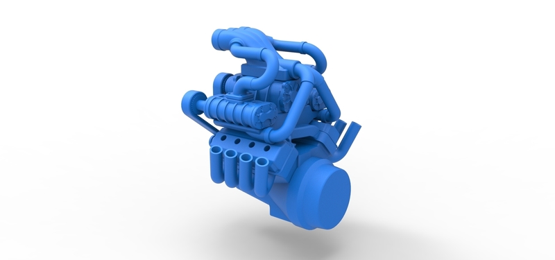 Diecast engine V8 with triple supercharger 1:25 - Pinshape