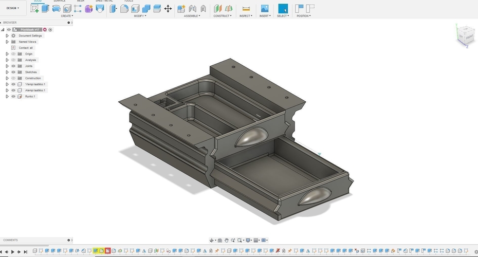3D Printed Strong drawer under the table by Mixuris | Pinshape