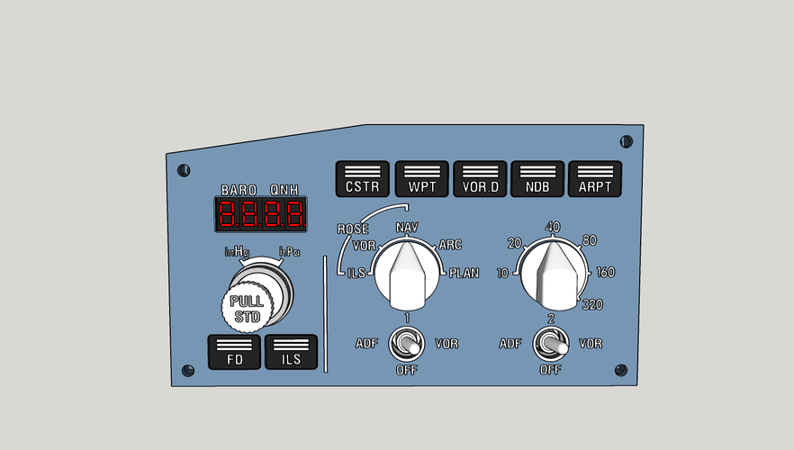 3D Printed A320 EFIS control panel - CPT and FO by Ran Petel | Pinshape