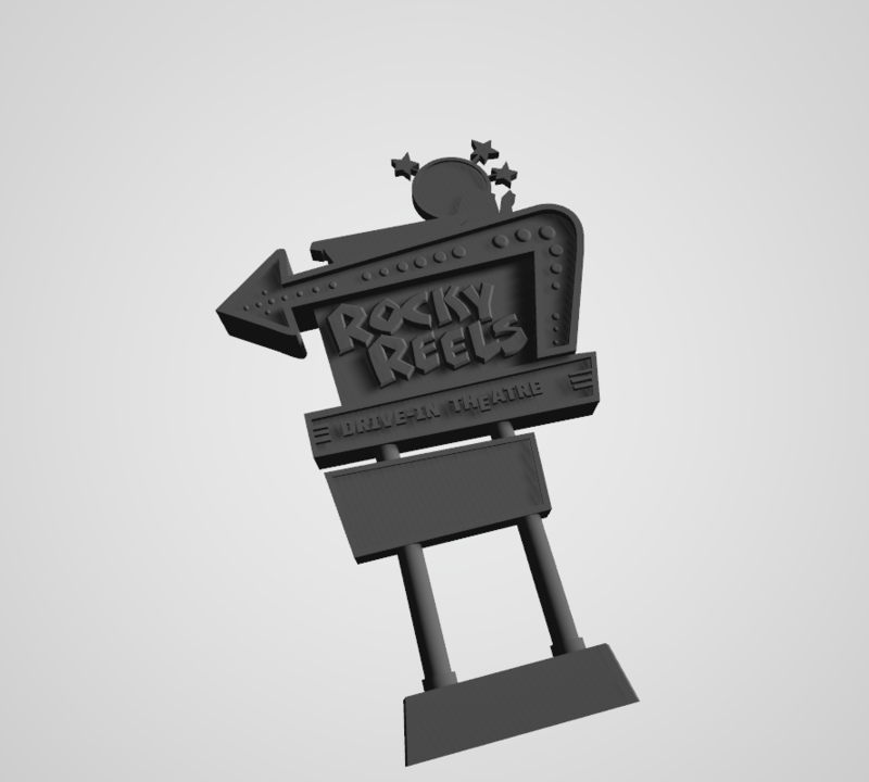 Rocky Reels Sign - Pinshape