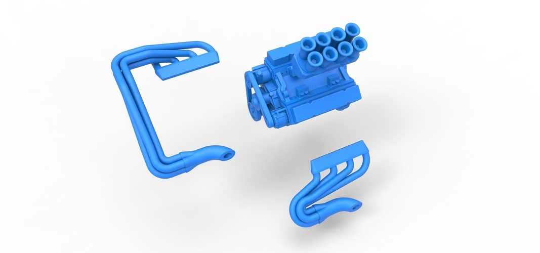 3D Printed Engine V8 for Supermodified race car 1:25 by TechItemsRock ...