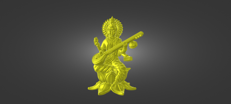Indian Goddess Saraswati STL file - Pinshape